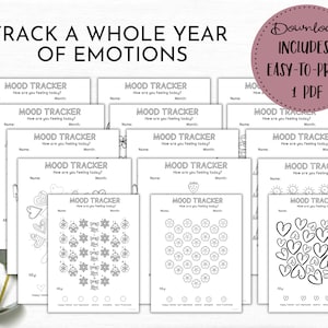 Mood Tracker for Kids | Daily Mood Tracker for Kids | Monthly Mood ...
