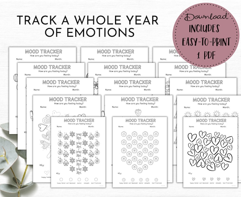 Mood Tracker for Kids Daily Mood Tracker for Kids Monthly - Etsy