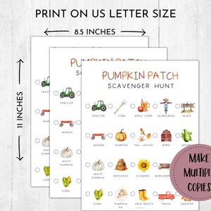 Pumpkin Patch Scavenger Hunt | Fall Scavenger Hunt | Daycare Preschool ...