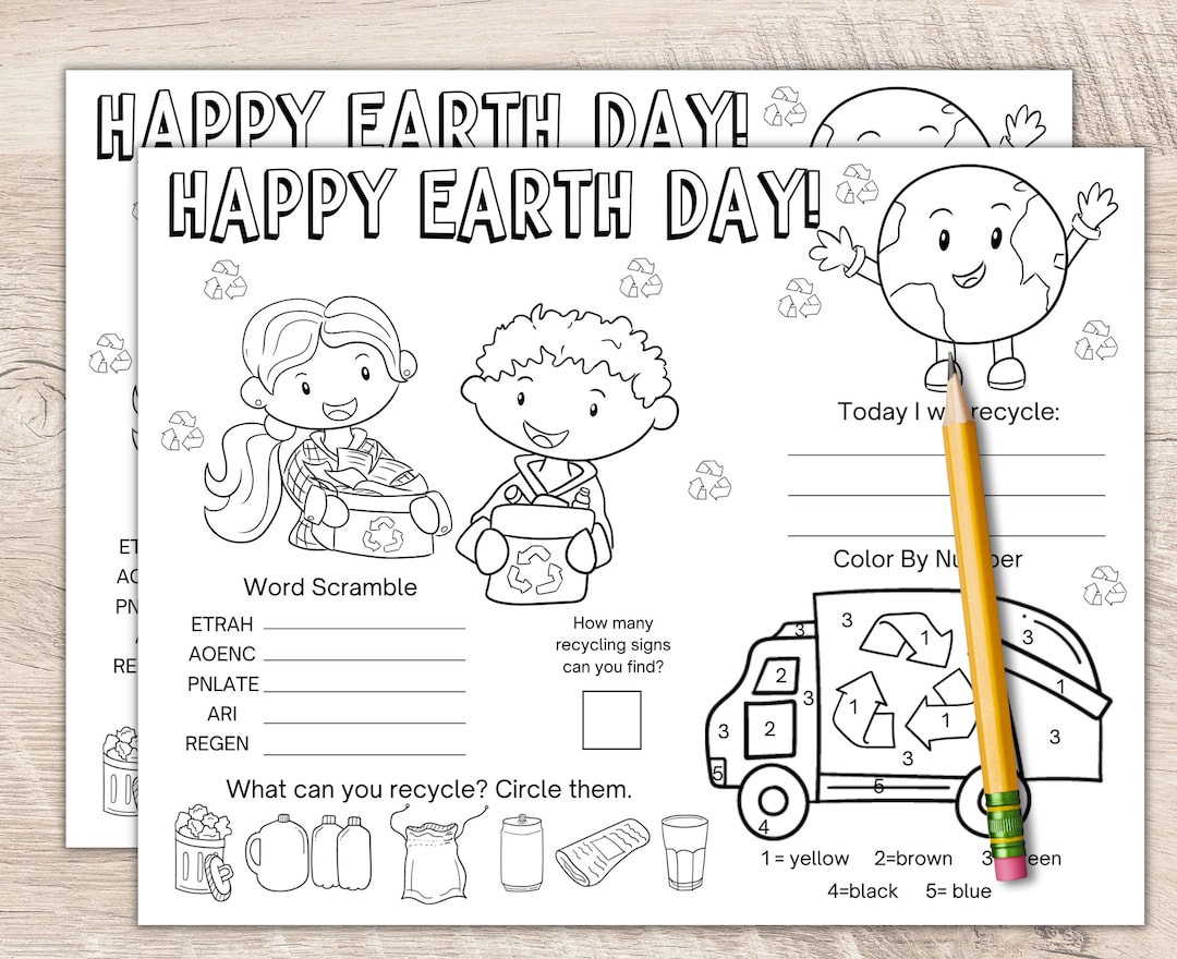 Earth Day Placemat Activities | Printable Earth Day Worksheet | Earth ...