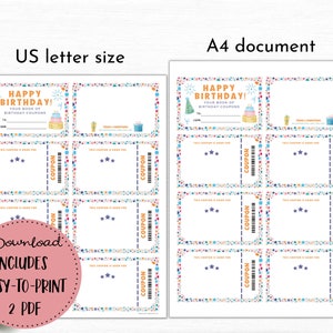 Birthday Coupon Book | Printable Birthday Coupons for Kids | Birthday ...