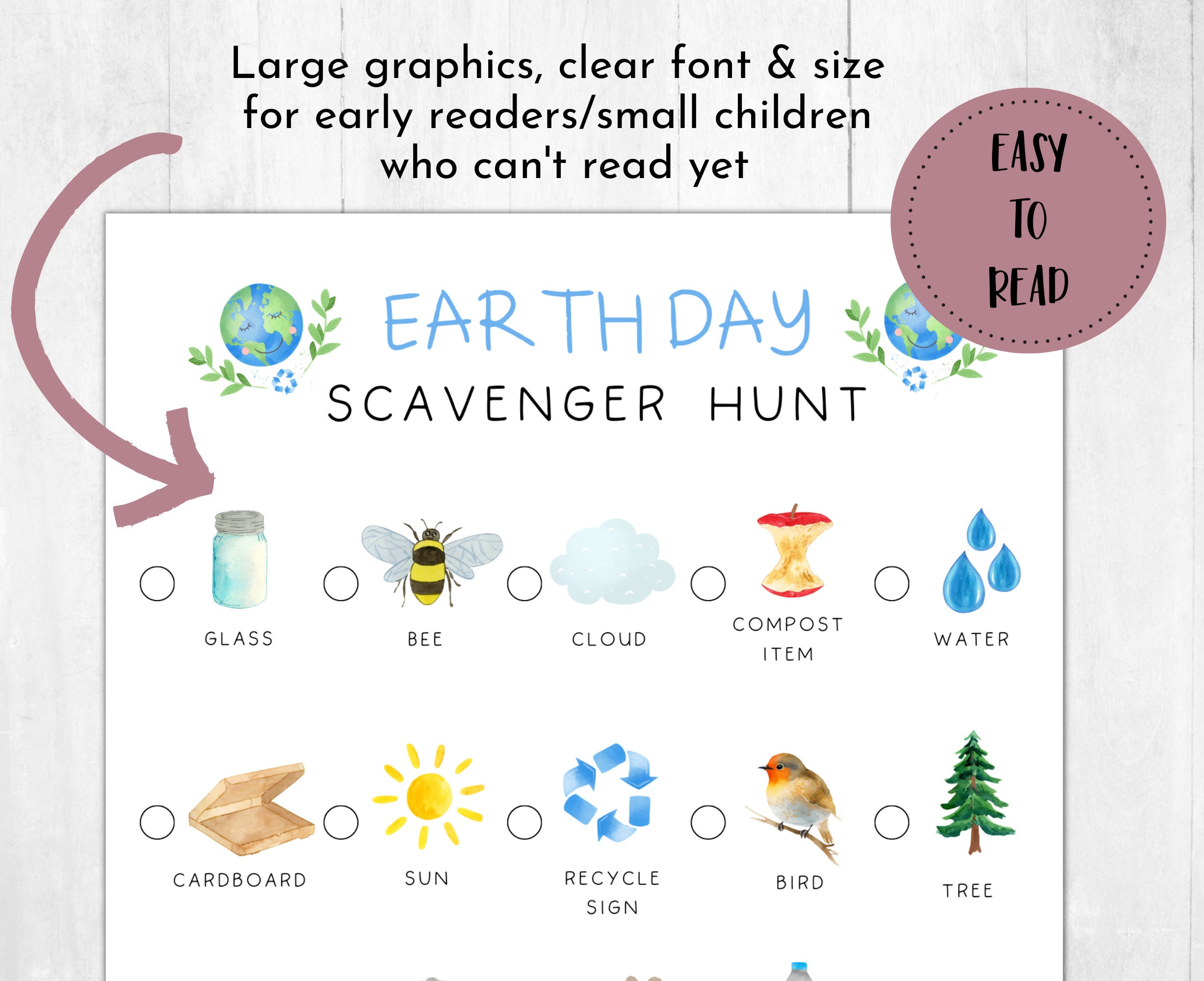 Earth Day Scavenger Hunt Printable Earth Day Kids Activity - Etsy Canada