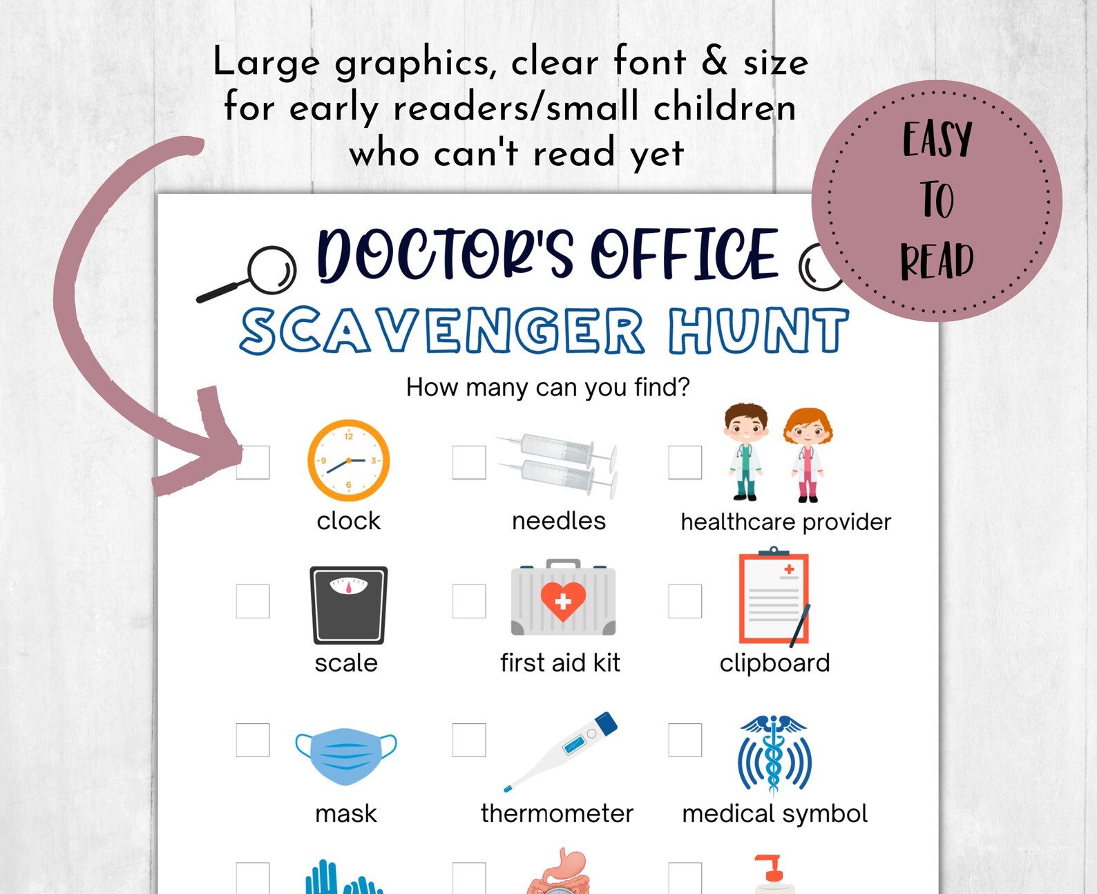 Doctor's Office Scavenger Hunt Printable Medical Office Scavenger Hunt ...