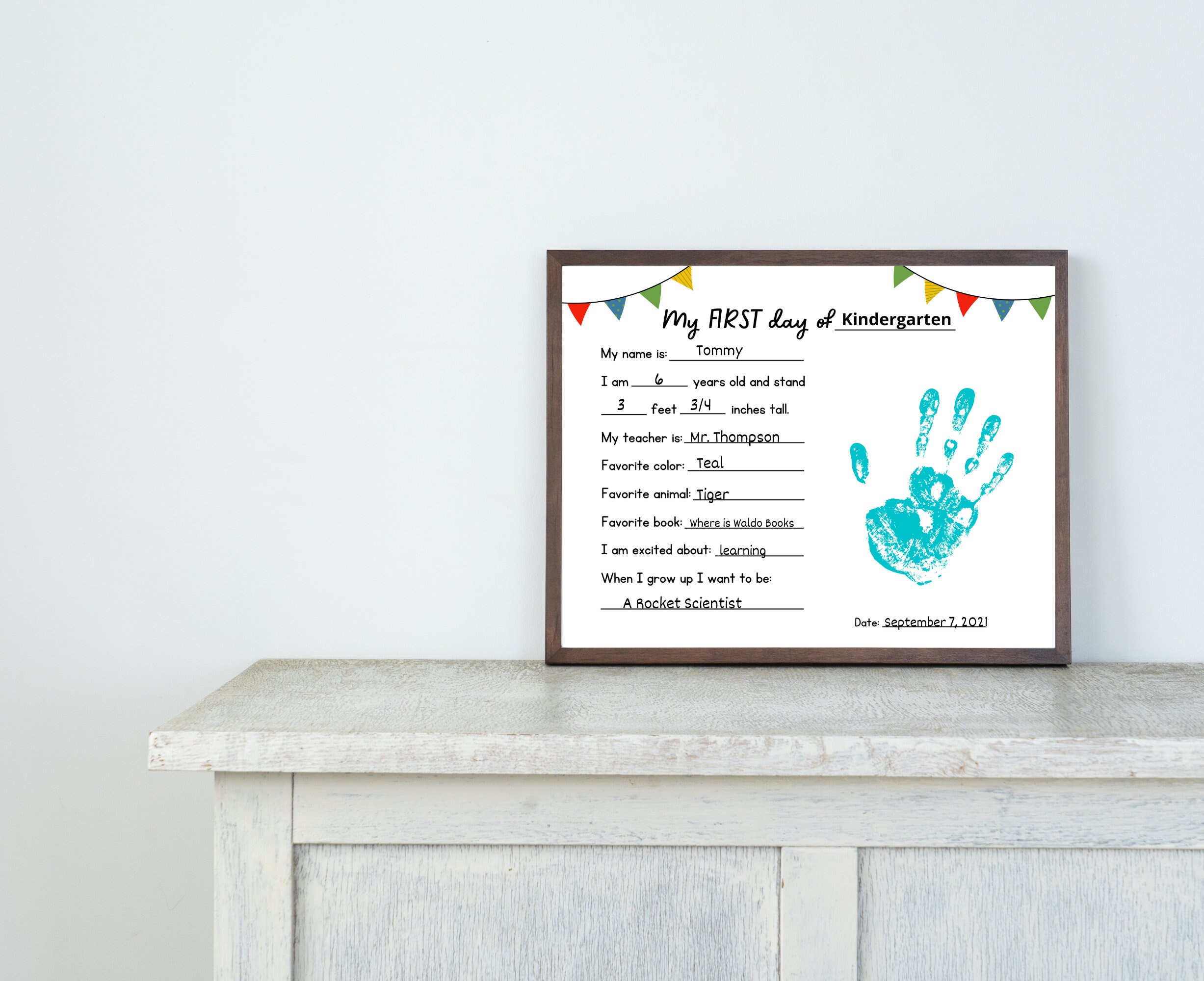 First Day of School Handprint Craft First and Last Day of - Etsy