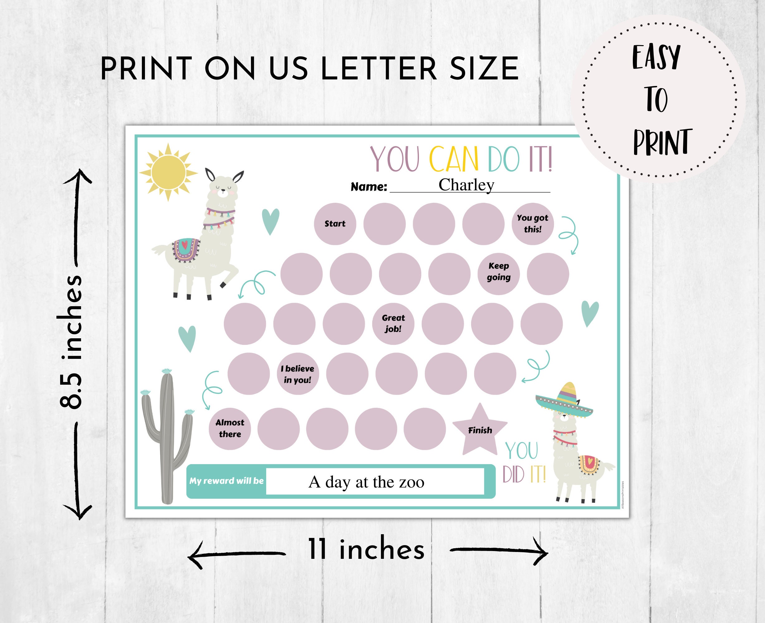 Reward Chart for Kids | Editable Reward Chart Festive Llamas ...