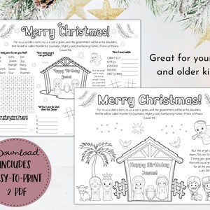 Christmas Nativity Placemat Activity Printable | Nativity Scene ...