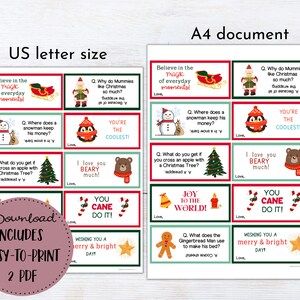 Christmas Lunch Box Notes for Kids | Winter Lunchbox Notes | Christmas ...