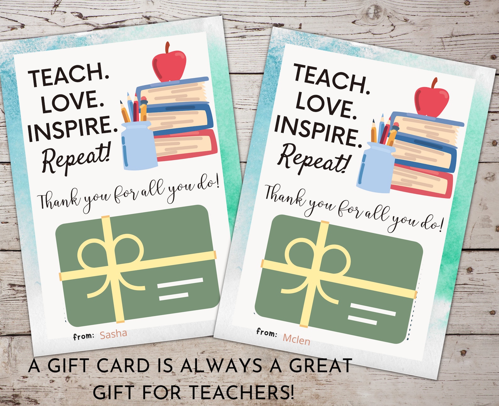 Teach Love Inspire Teacher Appreciation Gift Card Holder - Etsy