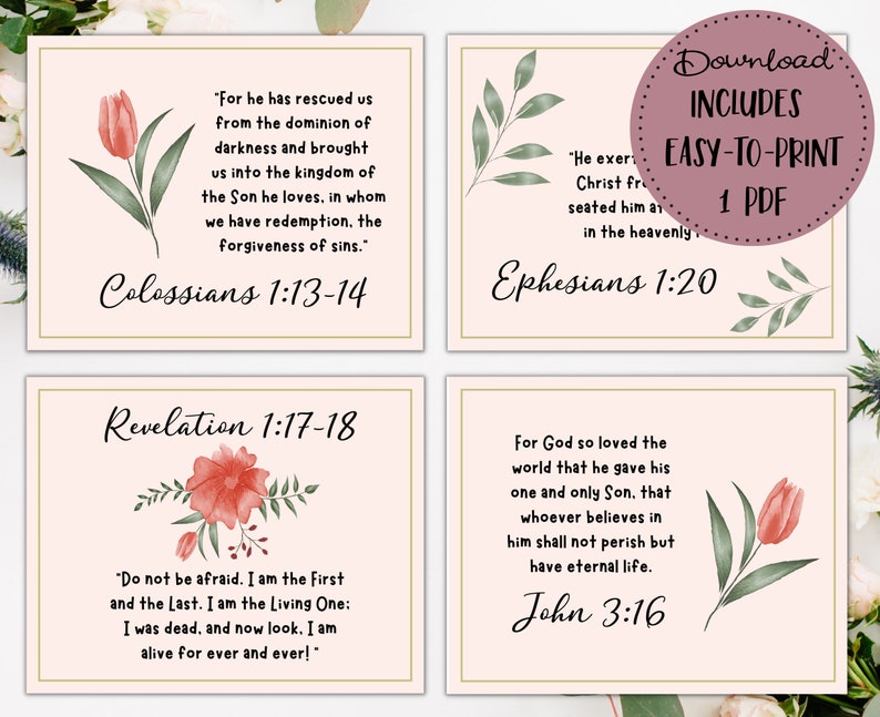 EASTER SCRIPTURE CARDS Christian Easter Cards Easter Cards - Etsy