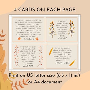 20 Thanksgiving Scripture Cards | Gratitude Christian Cards Printable ...
