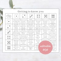 Printable Icebreaker Activity, Dice Icebreaker, Roll and Tell Game, Get ...