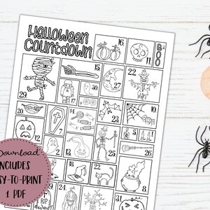 Halloween Countdown Printable | Halloween Advent Calendar | Countdown ...