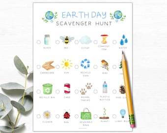 Earth Day Scavenger Hunt Printable | Earth Day Kids Activity Sheet ...