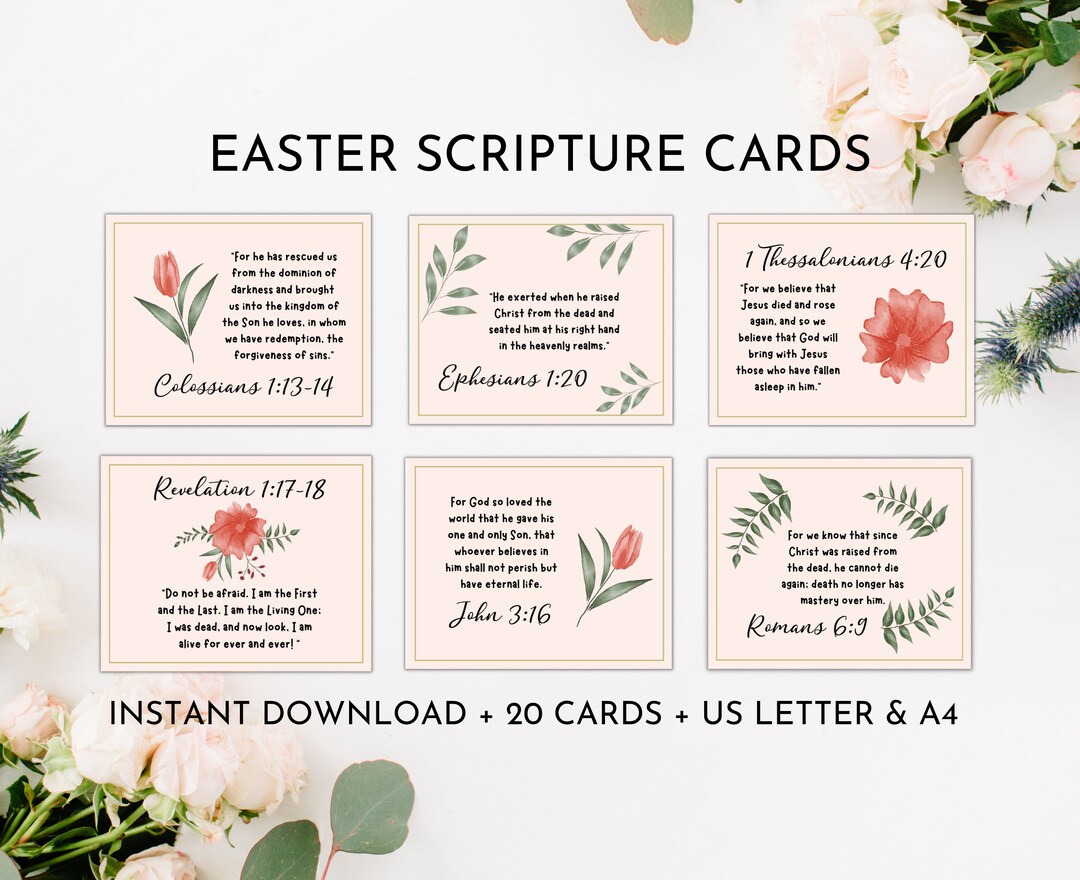 EASTER SCRIPTURE CARDS | Christian Easter Cards | Easter Cards | Easter ...
