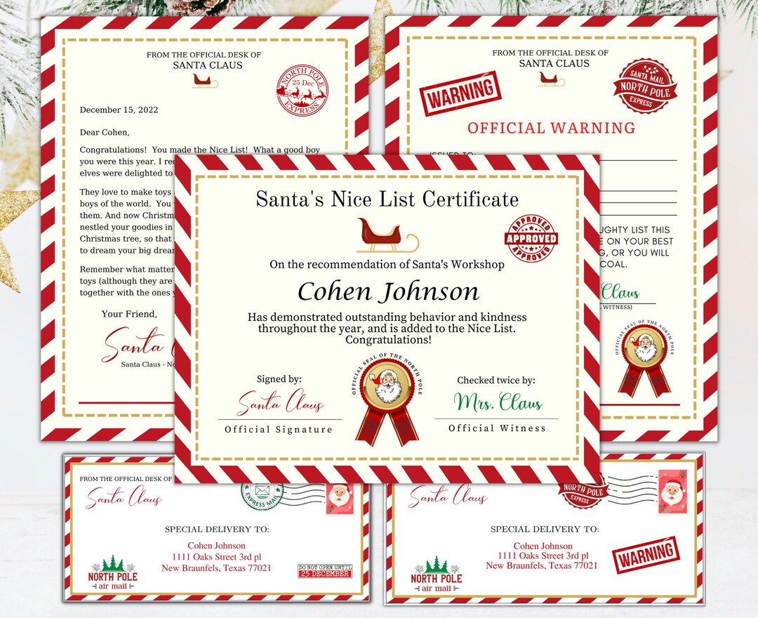 Letter From Santa Editable | Santa's Letter and Certificate | Official ...