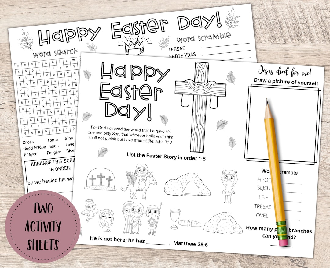 Christian Easter Placemat Activities Easter Placemat - Etsy