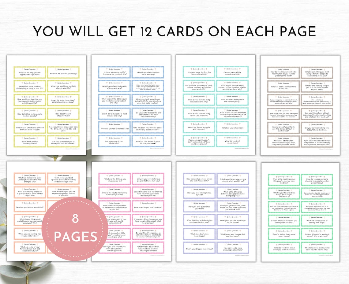 96 Christian Conversation Starters | Christian Conversation Cards ...