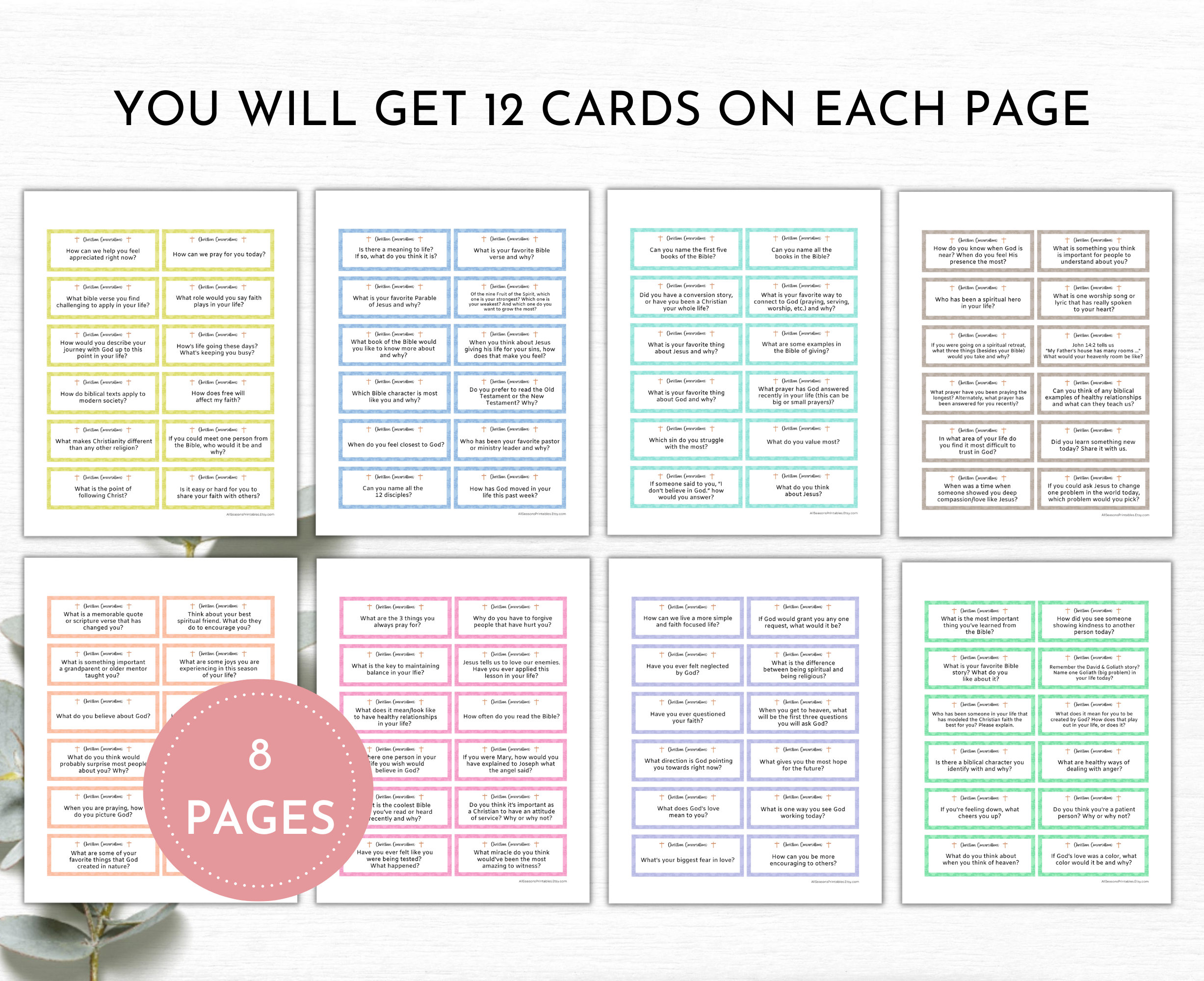 96 Christian Conversation Starters | Christian Conversation Cards ...