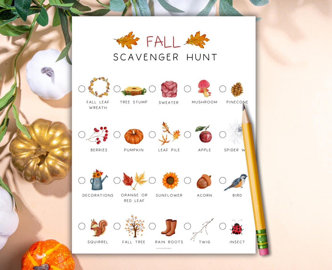 Fall Scavenger Hunt Printable | Autumn Outdoor Activity | Neighborhood ...