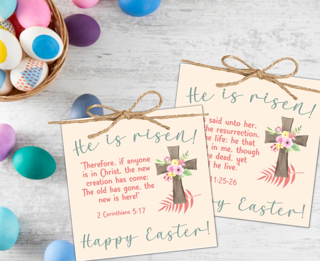 He is Risen Gift Tag Religious Easter Gift Tag Christian - Etsy