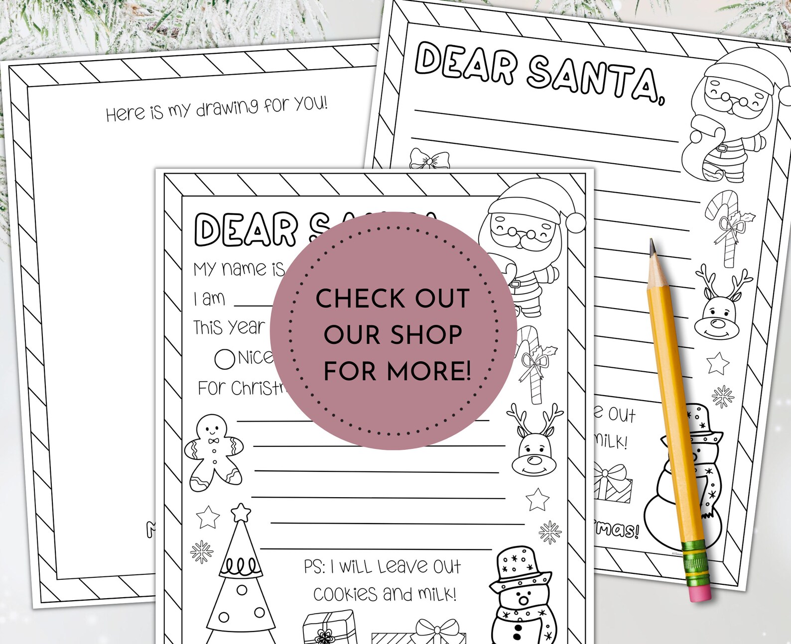 Letter to Santa Coloring Page | Printable Dear Santa Letter | Kids ...