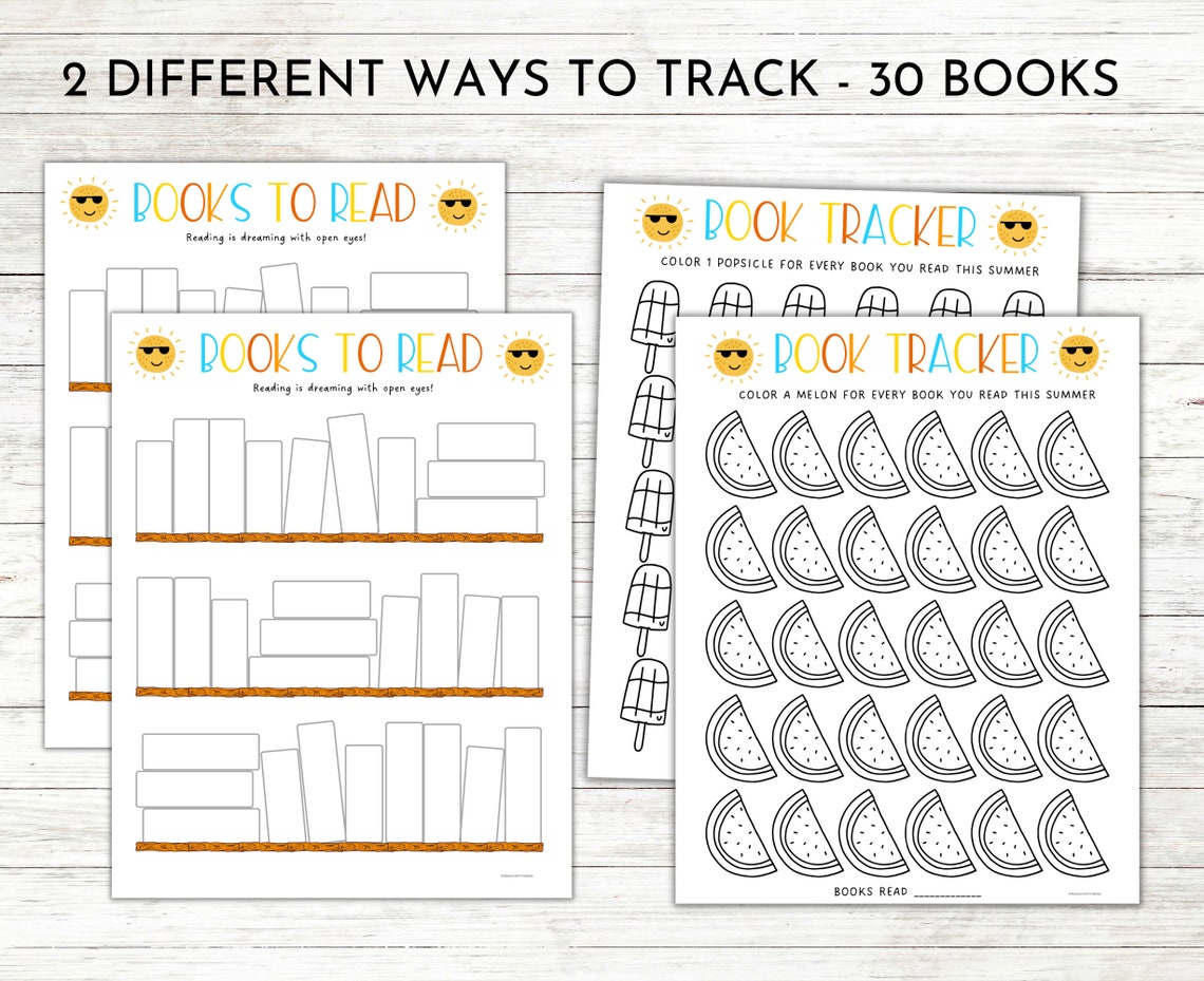 Summer Reading Tracker for Kids Summer Reading Challenge - Etsy