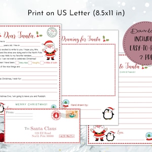 Letter to Santa Kit Printable | Letter to Santa Template With Envelope ...