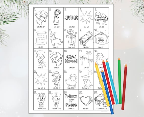 Calendario De Adviento Imprimible Para Colorear