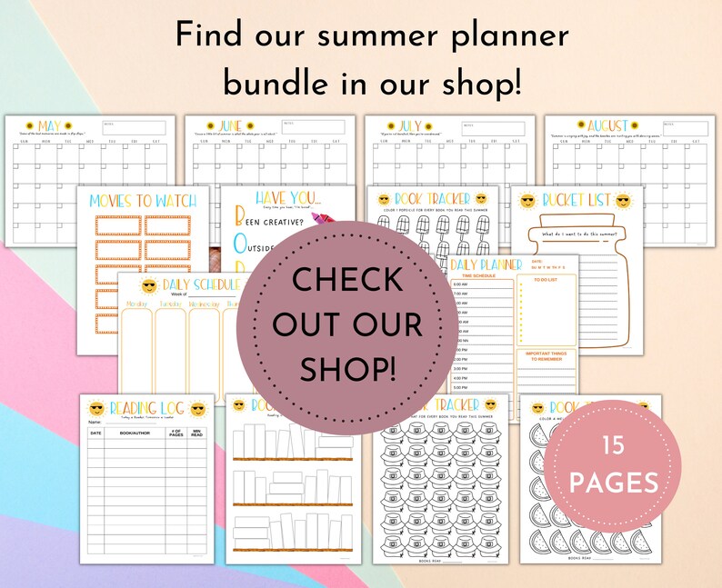 Summer Reading Tracker for Kids | Summer Reading Challenge | Summer ...