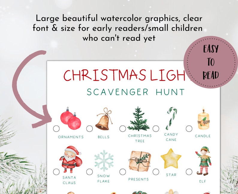 Christmas Lights Scavenger Hunt Holiday Scavenger Hunt - Etsy