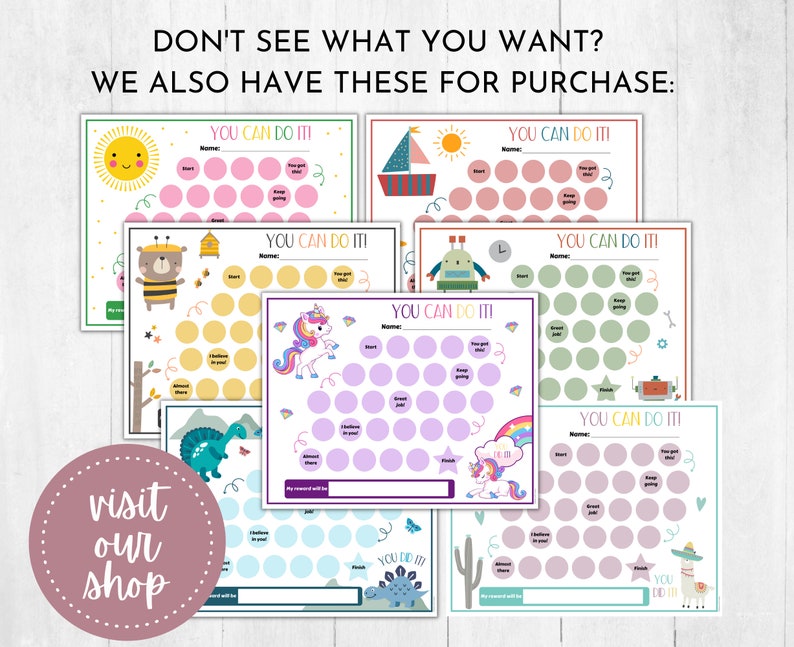 Rainbow Unicorn Reward Chart for Kids Editable Reward Chart - Etsy