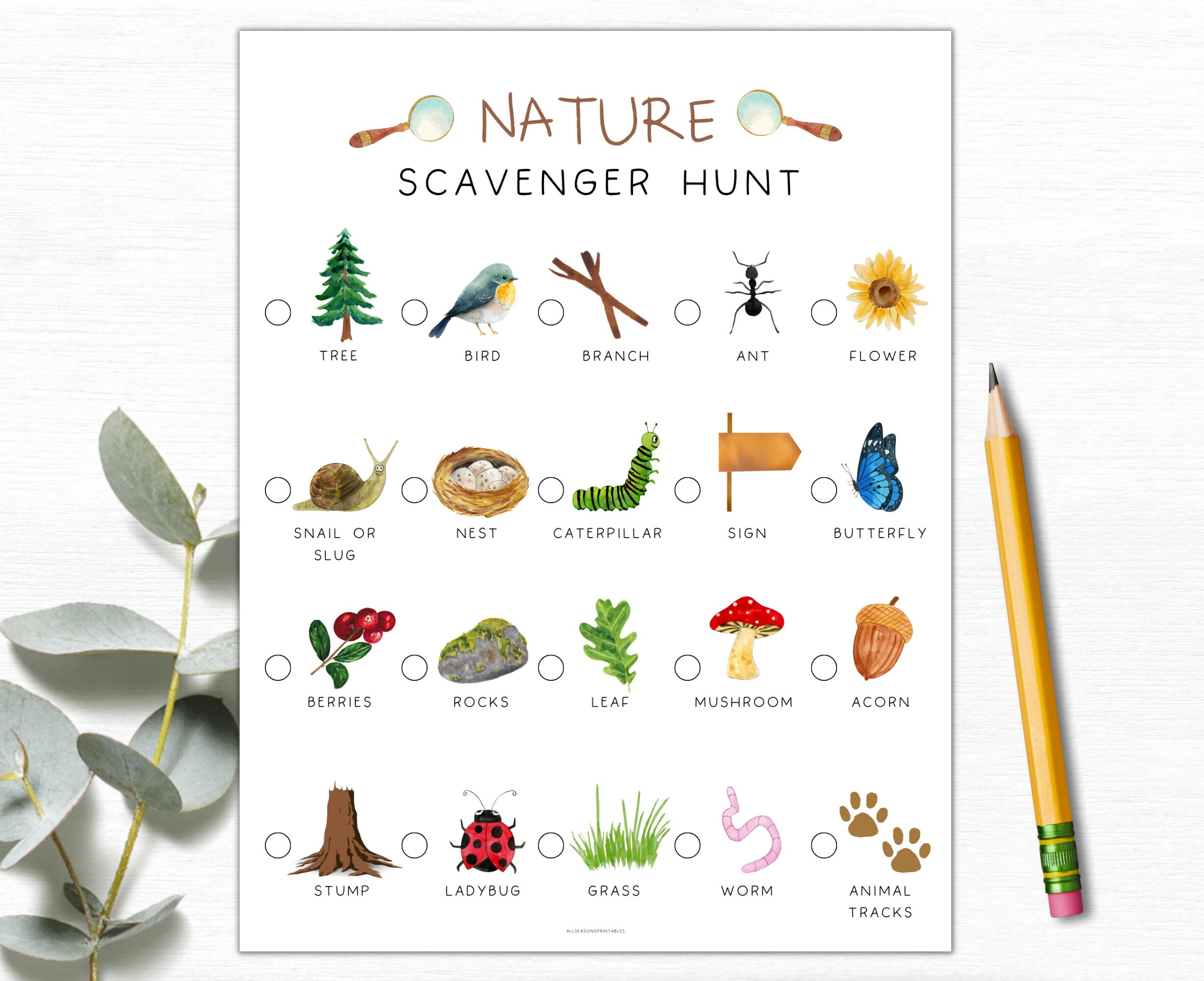 Nature Scavenger Hunt Printable Kids Scavenger Hunt Kids - Etsy