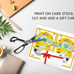 Bus Driver Gift Card Holder | Printable School Bus Gift | Teacher ...