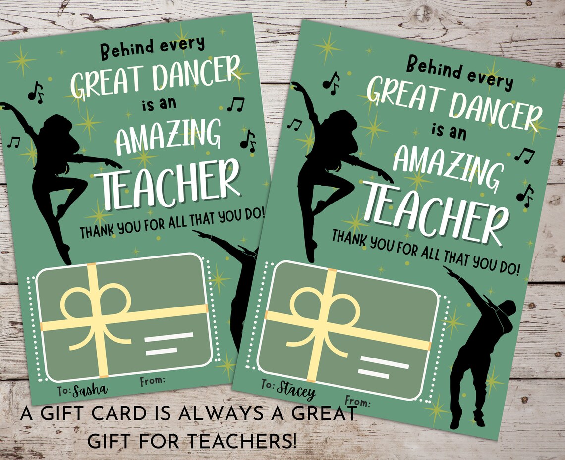 Dance Teacher Appreciation Gift Card Holder Dance Teacher - Etsy