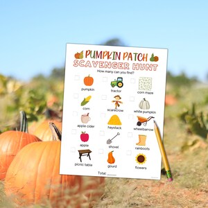 Pumpkin Patch Scavenger Hunt Fall Scavenger Hunt Daycare - Etsy