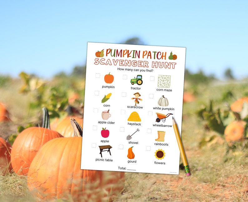 Pumpkin Patch Scavenger Hunt Fall Scavenger Hunt Daycare - Etsy