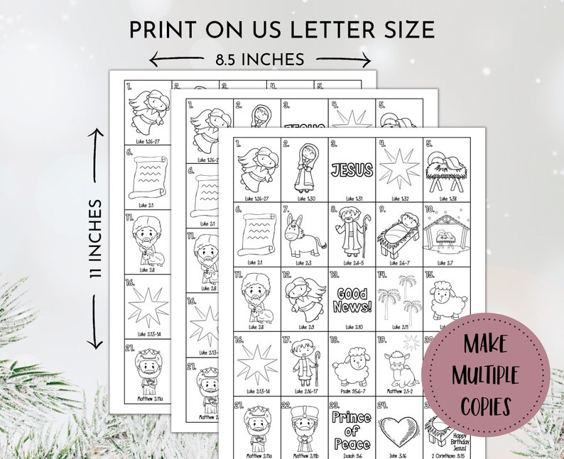 Nativity Advent Coloring Countdown Printable Advent Calendar - Etsy