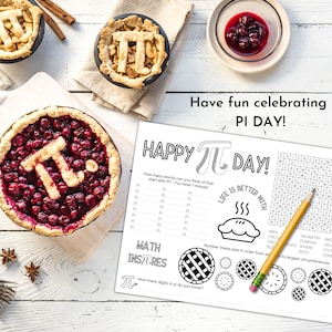National Pi Day | Pi Day Printable Placemat | Pi Day Activity for Kids ...