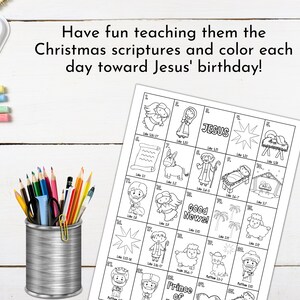 Nativity Advent Coloring Countdown | Printable Advent Calendar for Kids ...