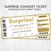 Printable Concert Ticket Template | Surprise Concert Gift Template ...