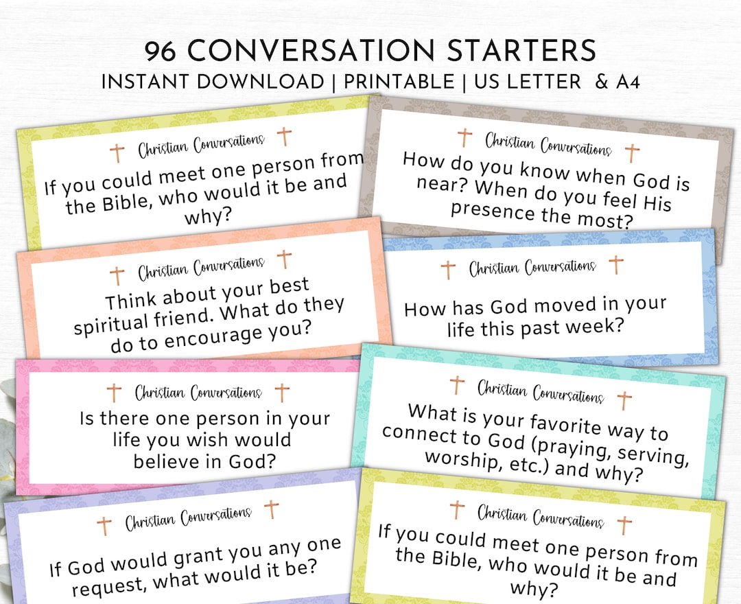 96 Christian Conversation Starters | Christian Conversation Cards ...