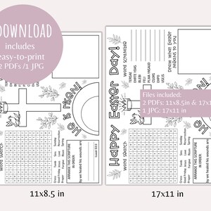 Christian Easter Placemat Activities Easter Placemat - Etsy