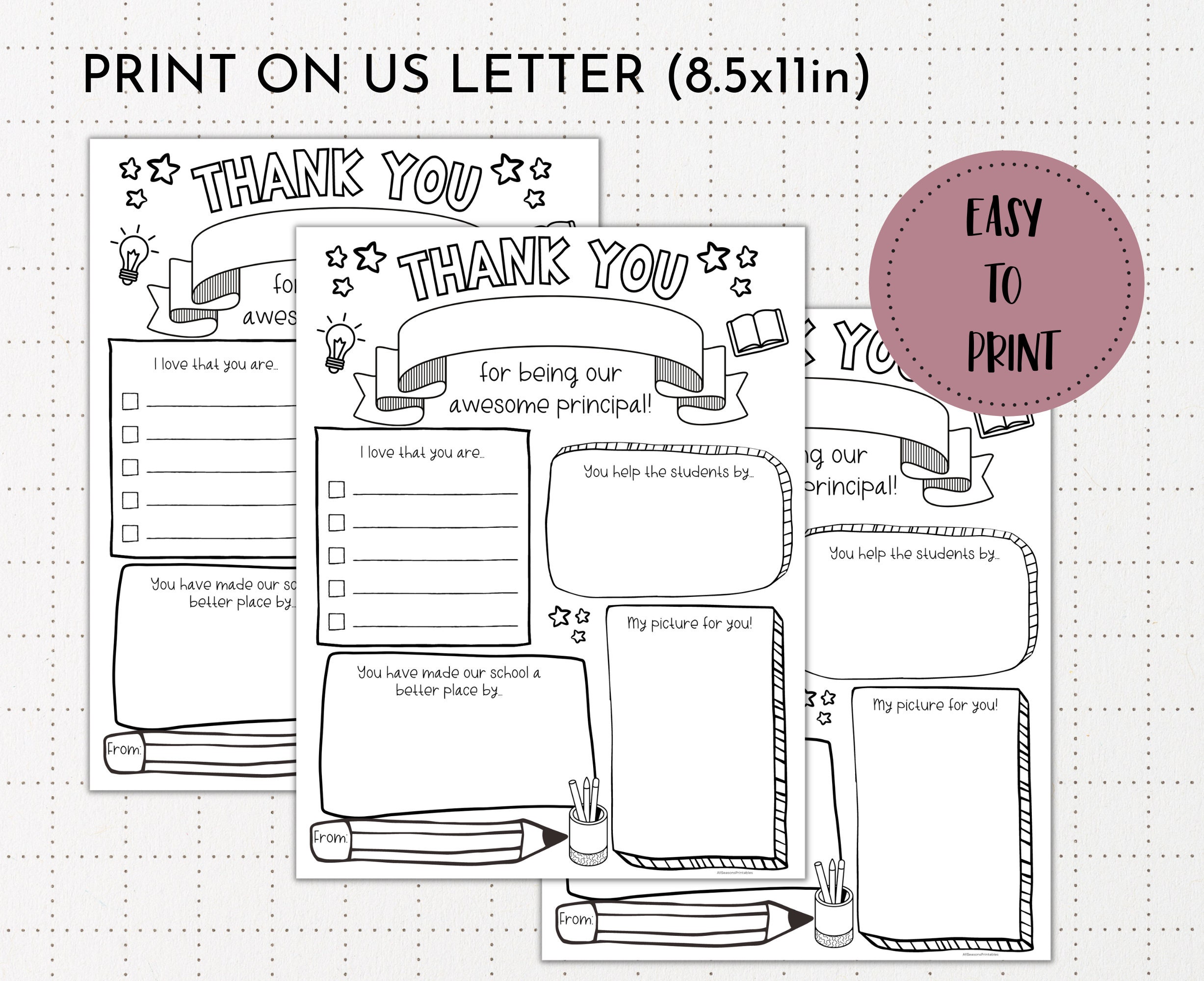 Thank You Principal Appreciation Day Thank You Principal - Etsy Australia