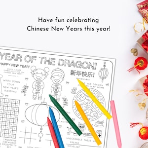 Chinese New Year 2024 Placemat Activity Sheet | Year of the Dragon ...