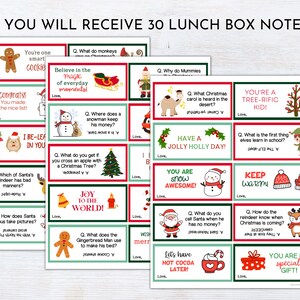 Christmas Lunch Box Notes for Kids | Winter Lunchbox Notes | Christmas ...