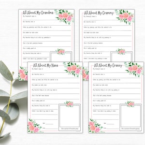 All About My Grandma Questionnaire | All About My Nana | Grandma Mother ...