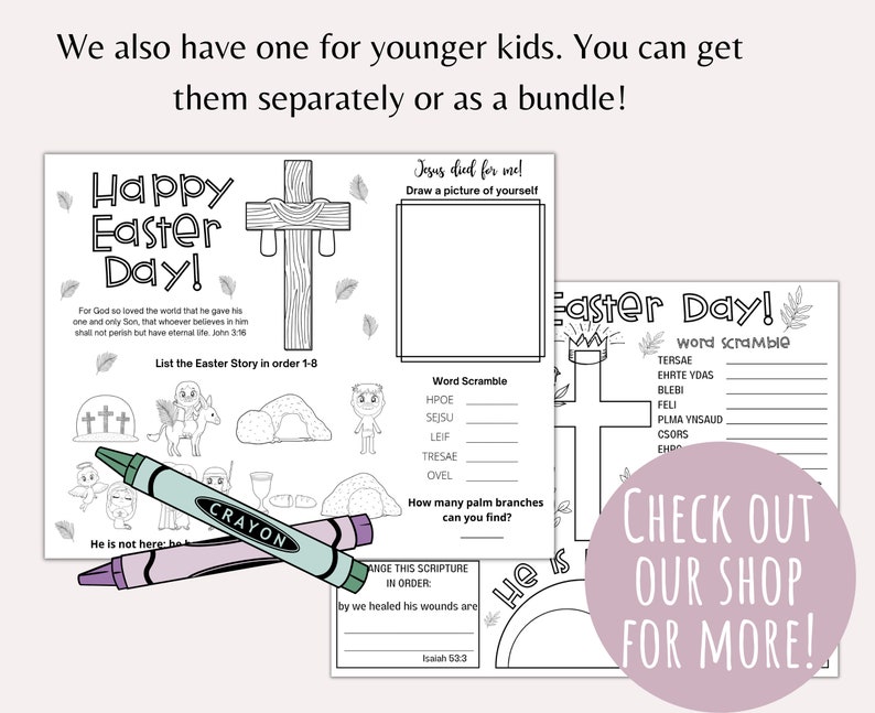 Christian Easter Placemat Activities Easter Placemat - Etsy