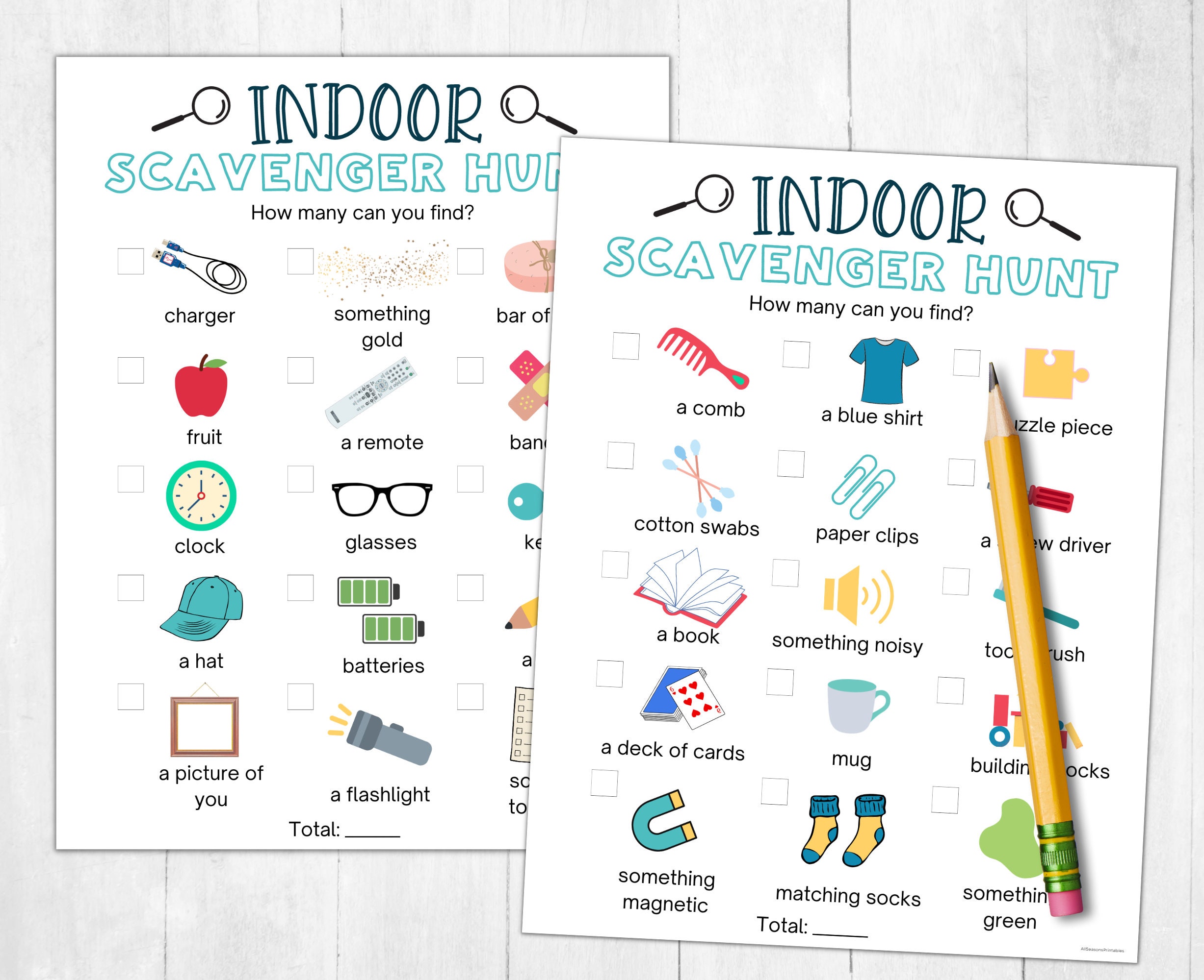 Indoor Scavenger Hunt Printable Indoor Activity for Kids - Etsy
