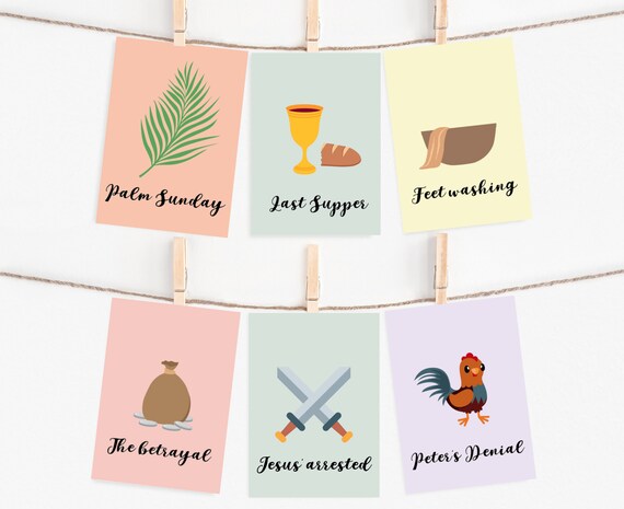 EASTER STORY CARDS Printable christian Easter Cards Holy | Etsy