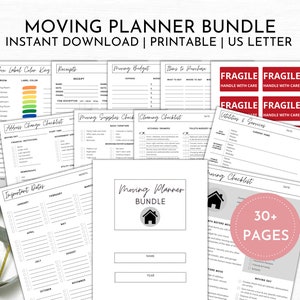 Moving Planner Bundle Printable | Moving Planner Kit | Moving Checklist ...